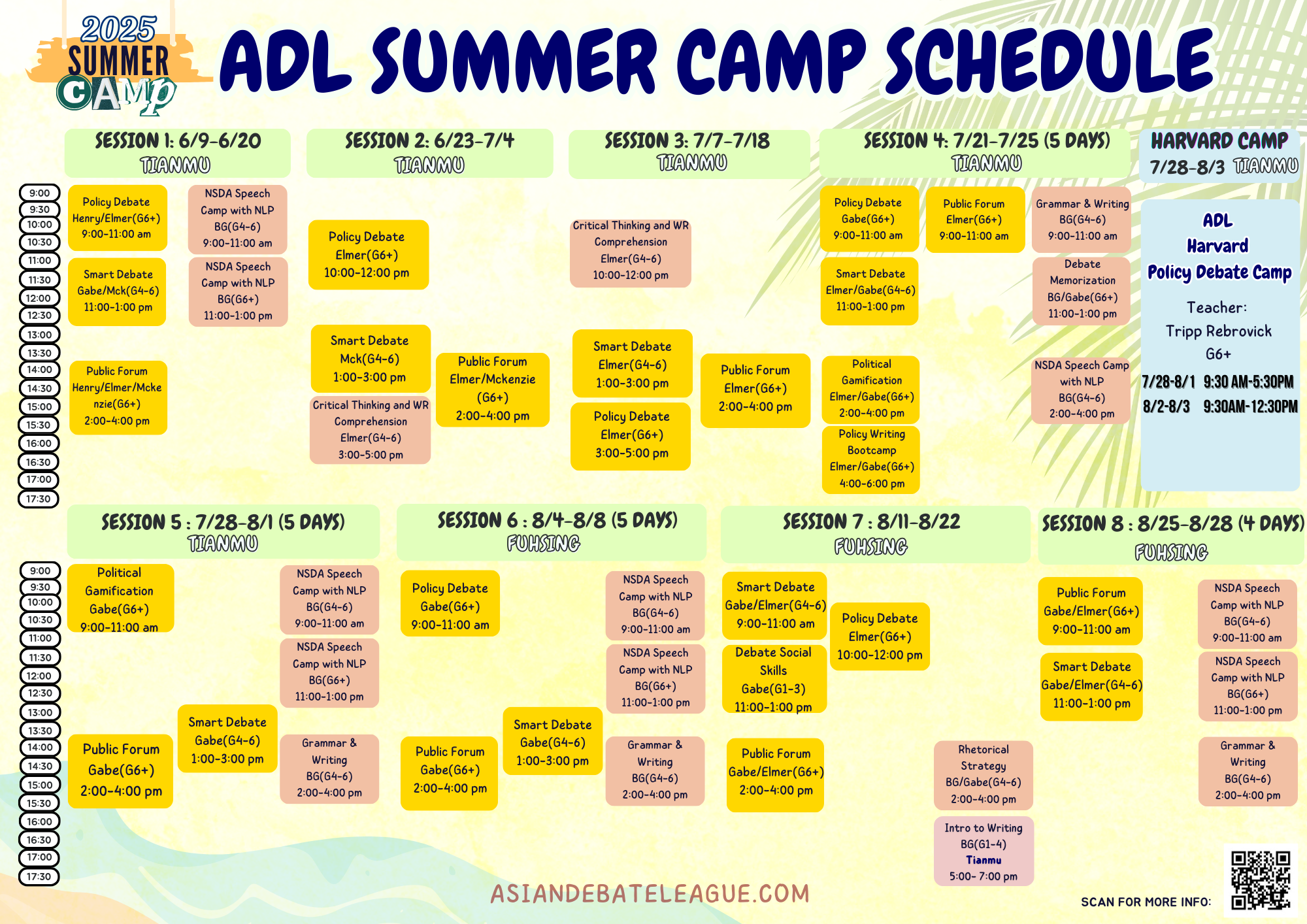 2025 summer camp ADL SCHEDULES – Asian Debate League
