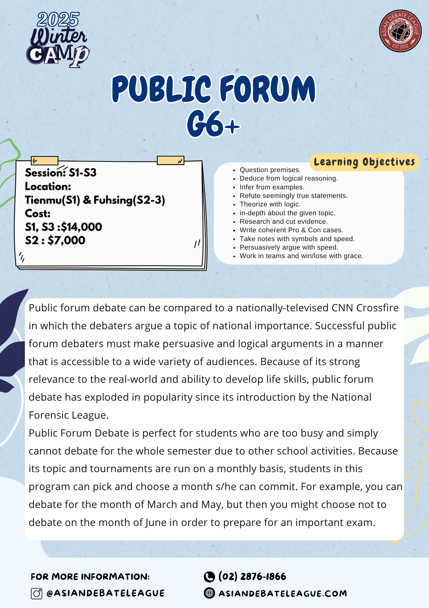 2025 ADL Winter Camp – Asian Debate League